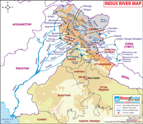 Indus River: Map, Origin, Course, Tributaries, Length